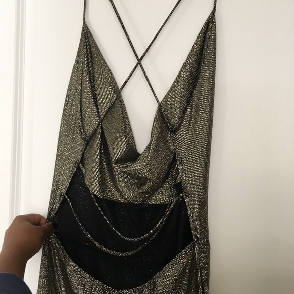 GoJane | Dresses | Show Stopper Shine And Shimmer Strappy Cowl Maxi ...